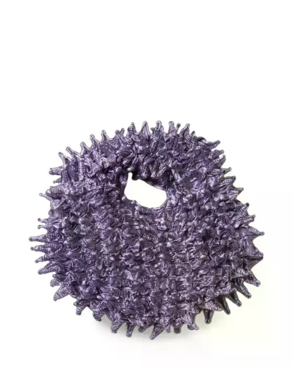 BUNZABURO KYOTO Shibori-pleated Shoulder Bag With Spike Detail - Purple