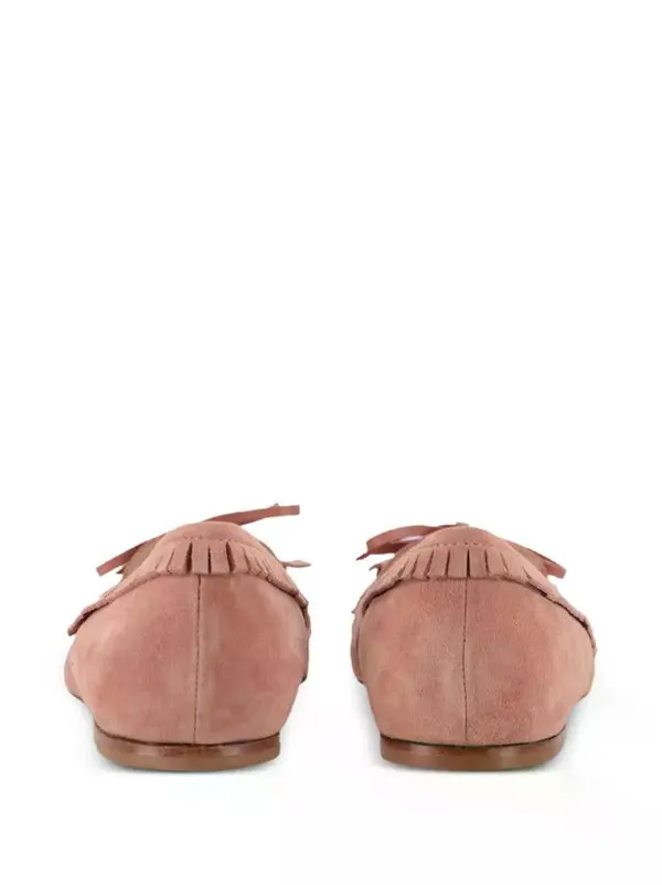 TOD'S Fringe-trim Crystal-embellished Ballet Flats