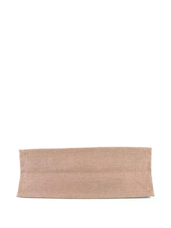 Saint Laurent Rive Gauche Canvas Large Tote Bag - Neutrals