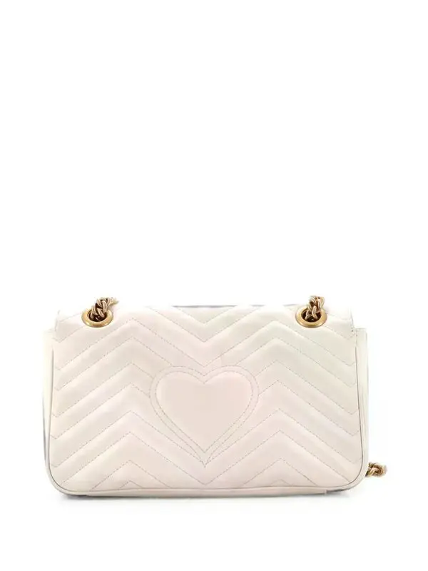 Gucci Gg Marmont Flap Bag Matelasse Leather Small Crossbody Bag - Neutrals
