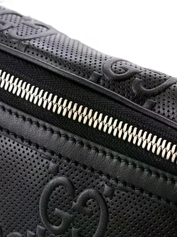 Gucci Gg Embossed Perforated Leather Belt Bag