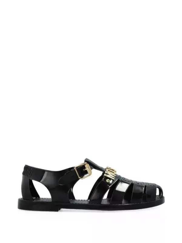 Moschino Logo-plaque Sandals - Black