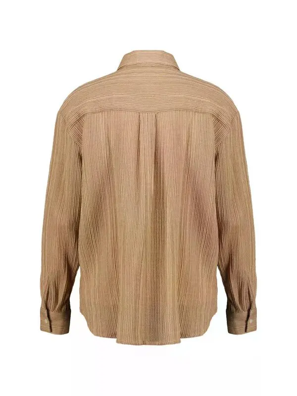 120% Lino Long-sleeve Button-up Shirt - Brown