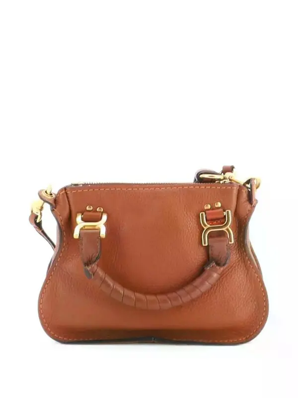 Chloé Marcie Satchel Leather Baby Crossbody Bag - Brown