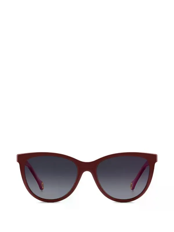 Carolina Herrera Burgundy Cat-eye Clip-on Sunglasses - Red