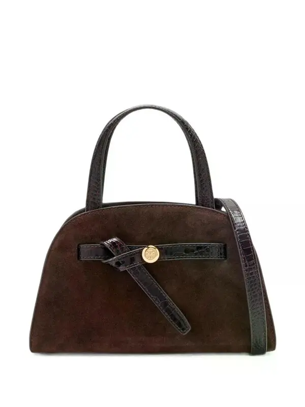 Tory Burch Small Romy Suede Bauletto - Brown