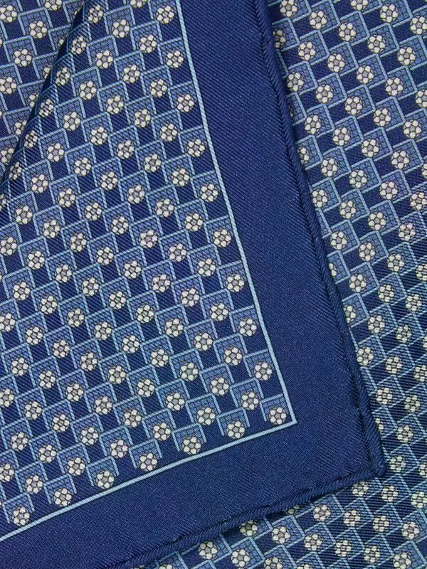 FERRAGAMO Tournament-print Silk Pocket Square Citymatch Capsule