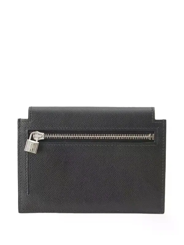Hermès 2021 Veau Madame Kelly Pocket Compact Wallet Coin Pouch - Black
