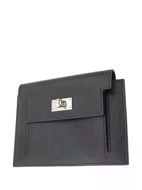 Hermès 2021 Veau Madame Kelly Pocket Compact Wallet Coin Pouch - Black