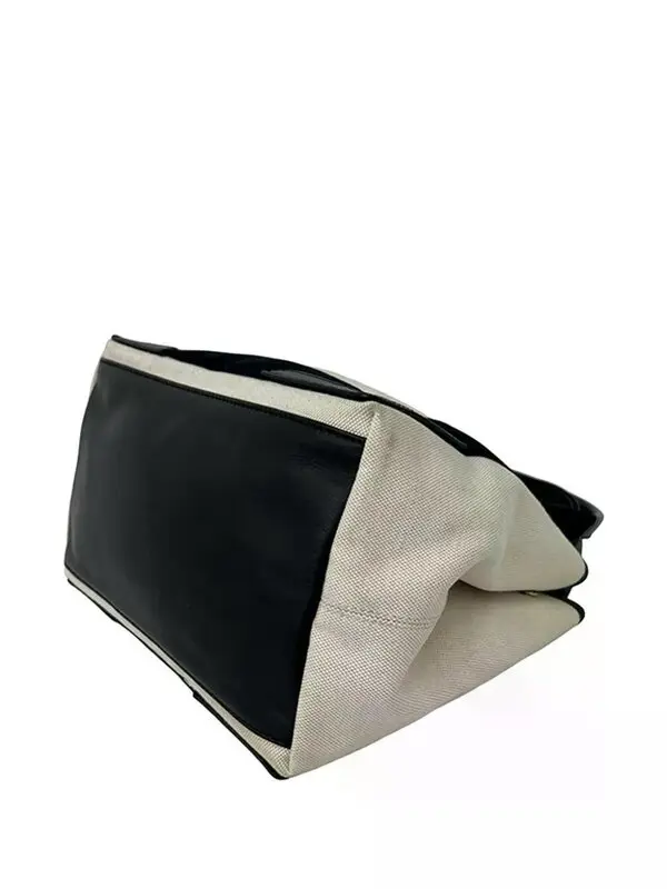 Balenciaga Navy Cabas S Canvas Tote Bag - White