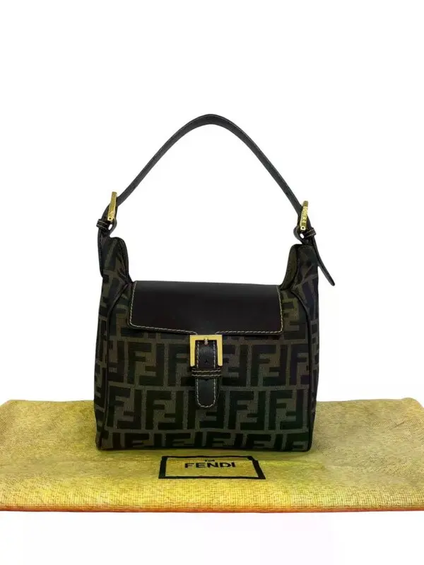 Fendi 2000-2010 Zucca Canvas Shoulder Bag - Brown
