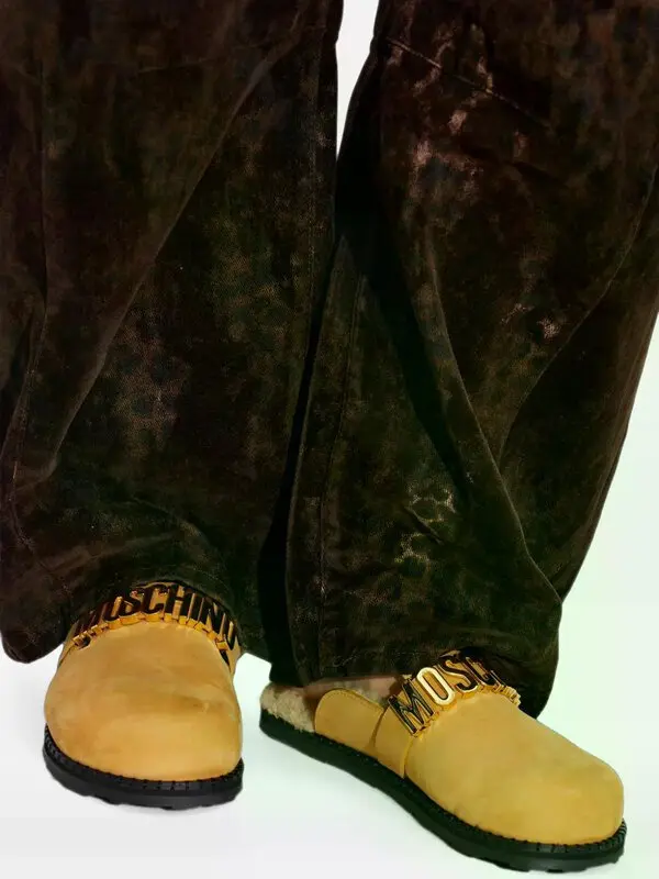 Moschino Logo-plaque Shearling-lined Mules