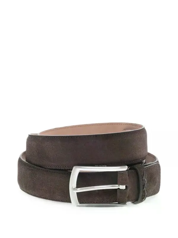 Zegna Suede Buckle-fastening Belt - Brown