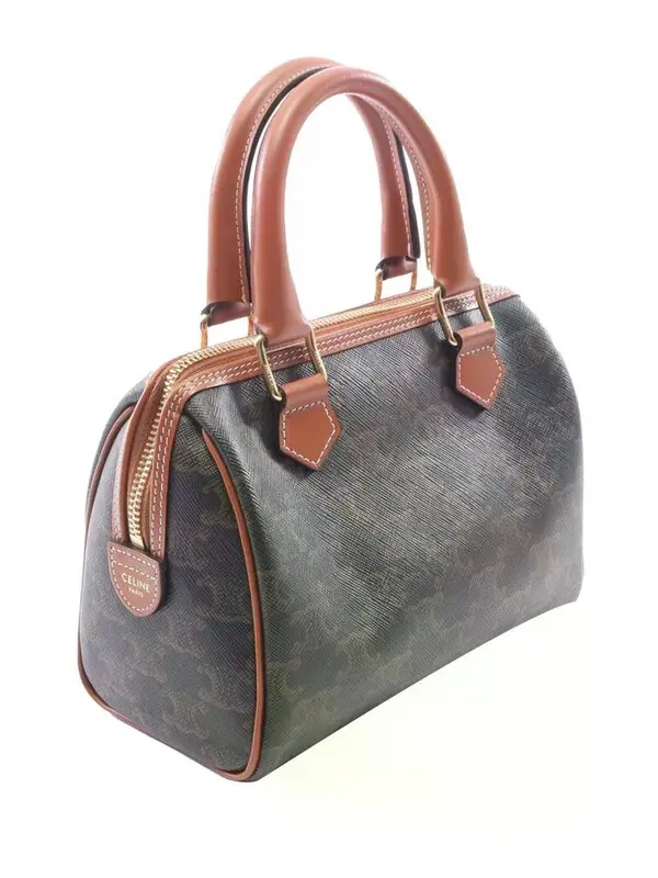 Celine 2015-2026 Small Triomphe Coated Canvas Boston Bag Satchel