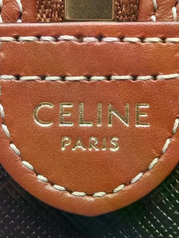 Celine 2015-2026 Small Triomphe Coated Canvas Boston Bag Satchel