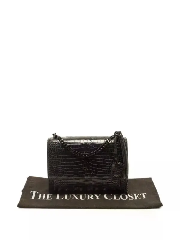 Saint Laurent Medium Sunset Crocodile-embossed Shoulder Bag