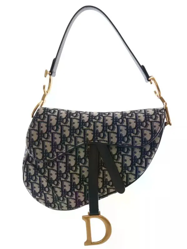 Dior 2020 Oblique Canvas Saddle Bag Shoulder Bag - Blue