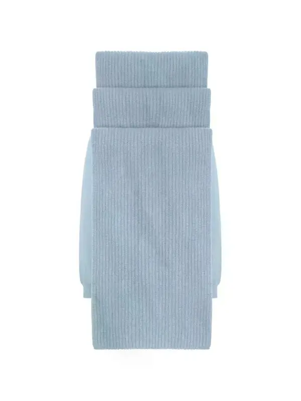 Malo Ribbed-knit Cashmere Scarf - Blue