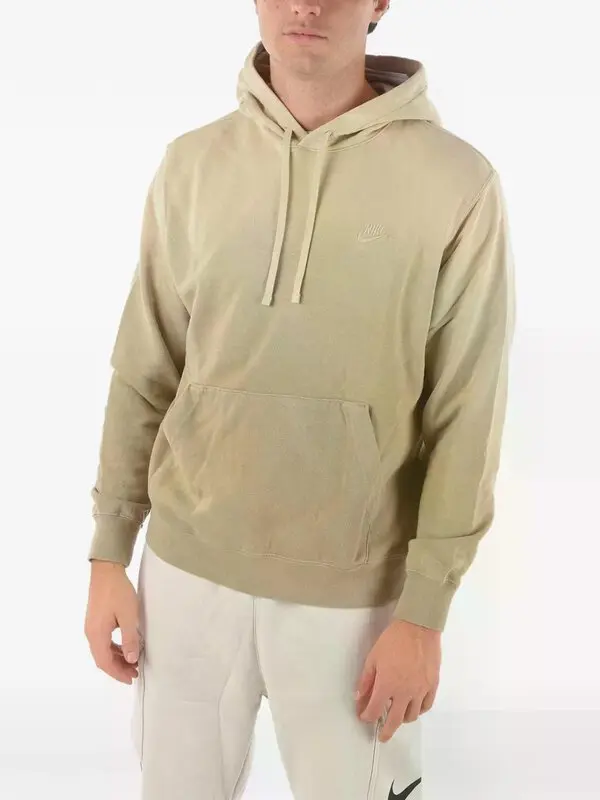 Nike Embroidered-logo Pouch-pocket Hoodie - Neutrals