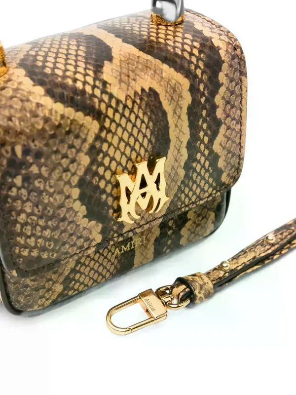 Amiri Nano Ma Snakeskin-effect Logo-plaque Mini Bag