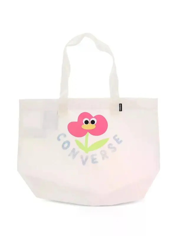 CONVERSE Logo-print Floral Tote Bag - Neutrals