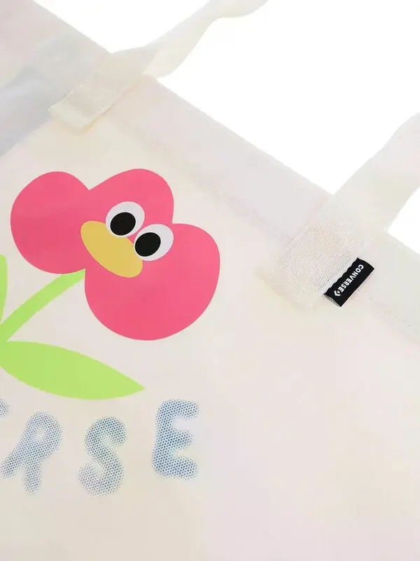 CONVERSE Logo-print Floral Tote Bag