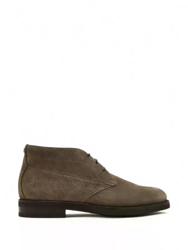 FERRAGAMO Sebastiano Suede Desert Boots - Brown