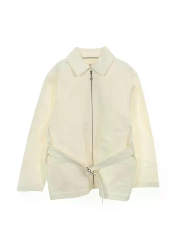 Hermès Belted Zip-up Jacket - White