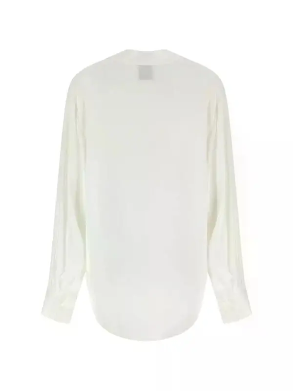 NUDE Asymmetrical-hem V-neck Blouse