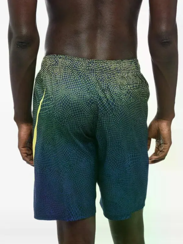 Nike Logo-print Grid-pattern Swim Trunks