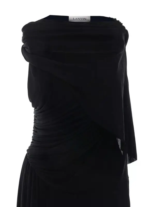 LANVIN Draped Crepe Jersey Jumpsuit
