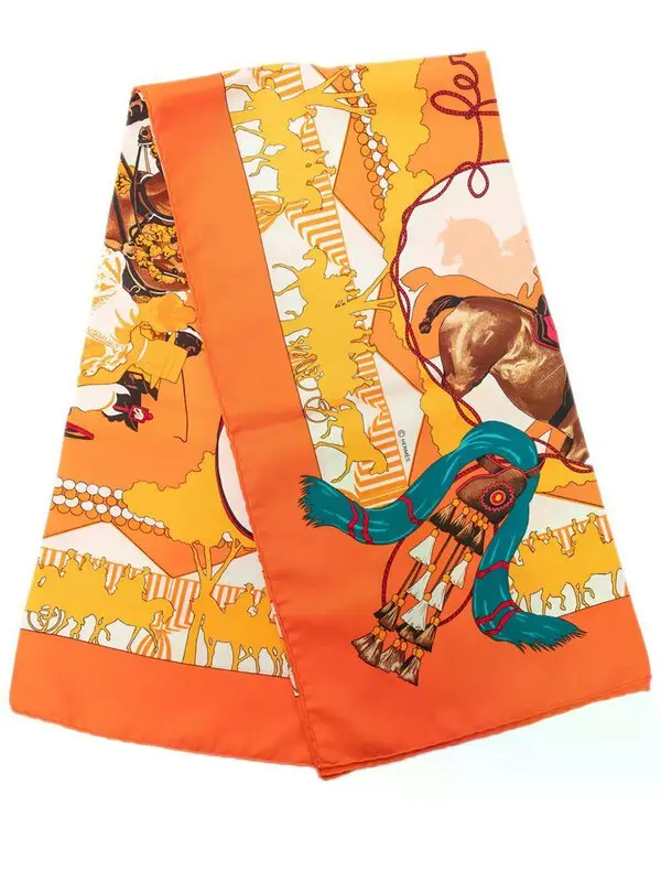 Hermès 1990-2010 Feria De Sevilla Silk Scarf 90 Scarves - Orange