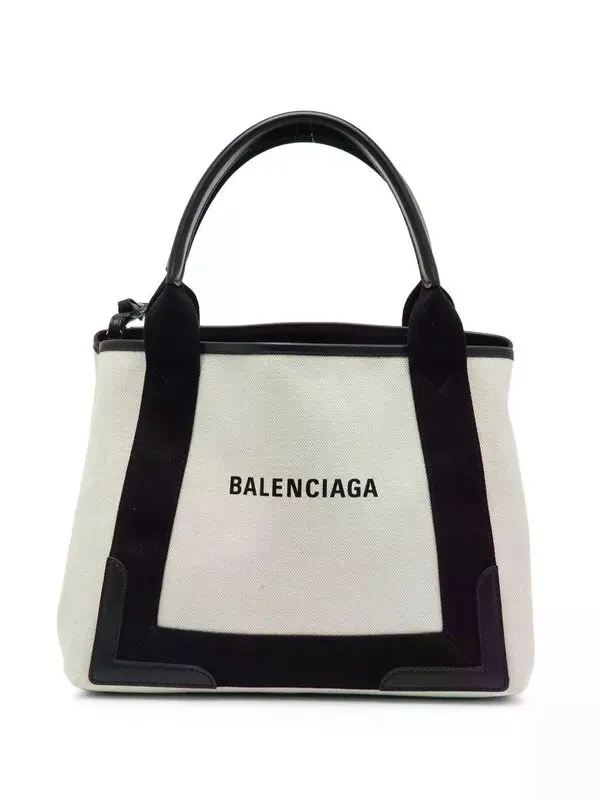 Balenciaga Small Cabas Leather-trim Tote Bag - Neutrals