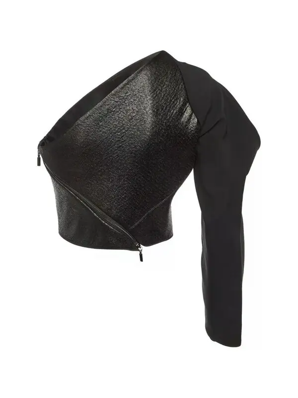 Maticevski Regiment One-shoulder Crop Top