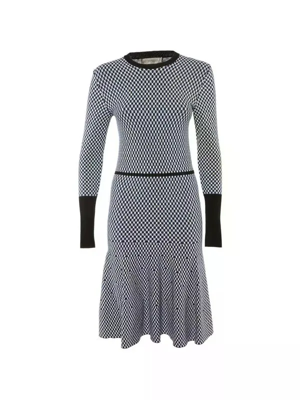 Sportmax Check-pattern Knit Midi Dress - Blue
