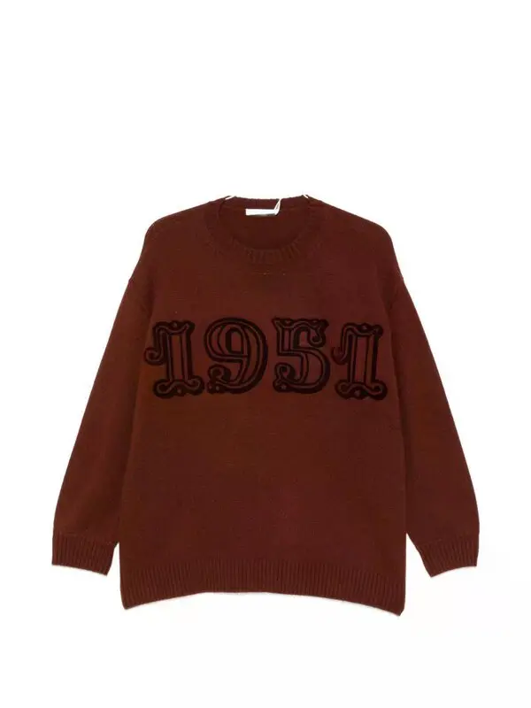 Max Mara Logo-appliqué Crew-neck Sweater - Red