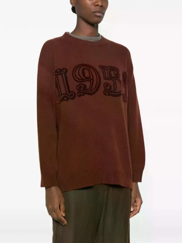 Max Mara Logo-appliqué Crew-neck Sweater