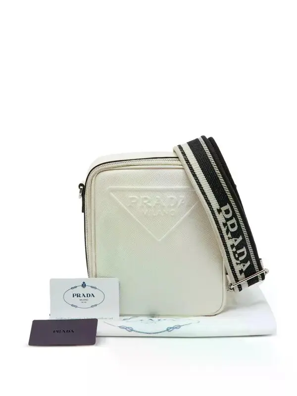 Prada Logo Embossed Shoulder Bag