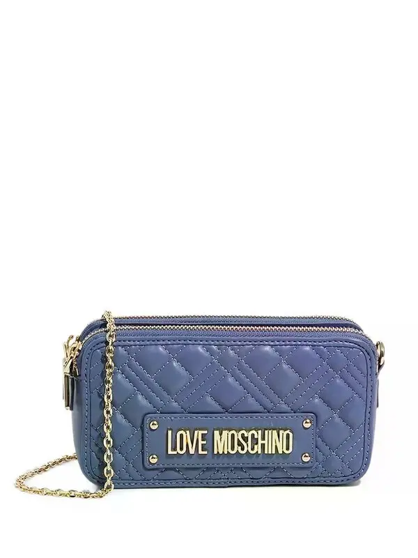 Moschino Quilted Logo-plaque Clutch Bag