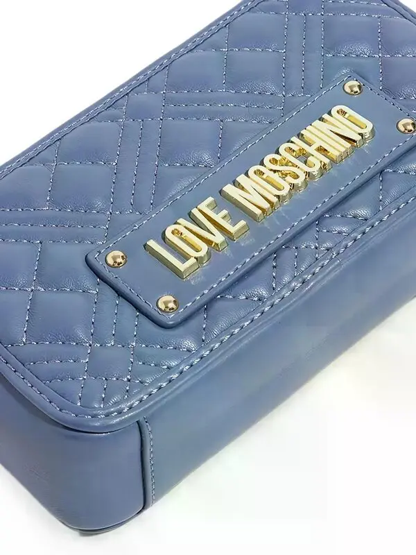Moschino Quilted Logo-plaque Clutch Bag