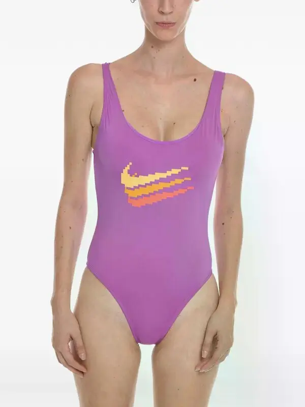 Nike Logo-print U-back Swimsuit - Purple