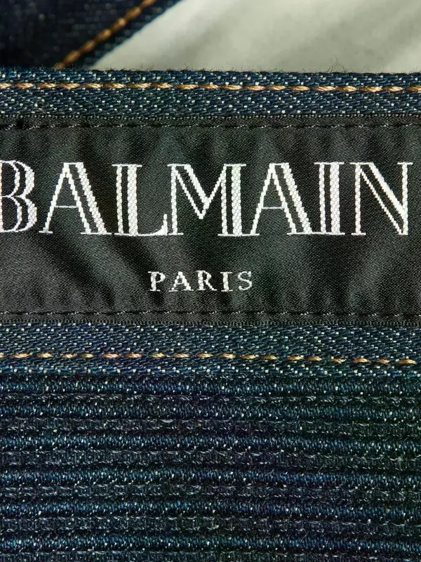Balmain Ribbed-panel Biker Jeans