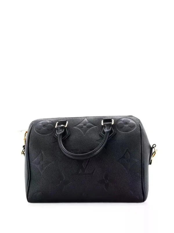 LOUIS VUITTON Speedy Bandouliere Bag Monogram Empreinte Giant 25 Satchel - Black