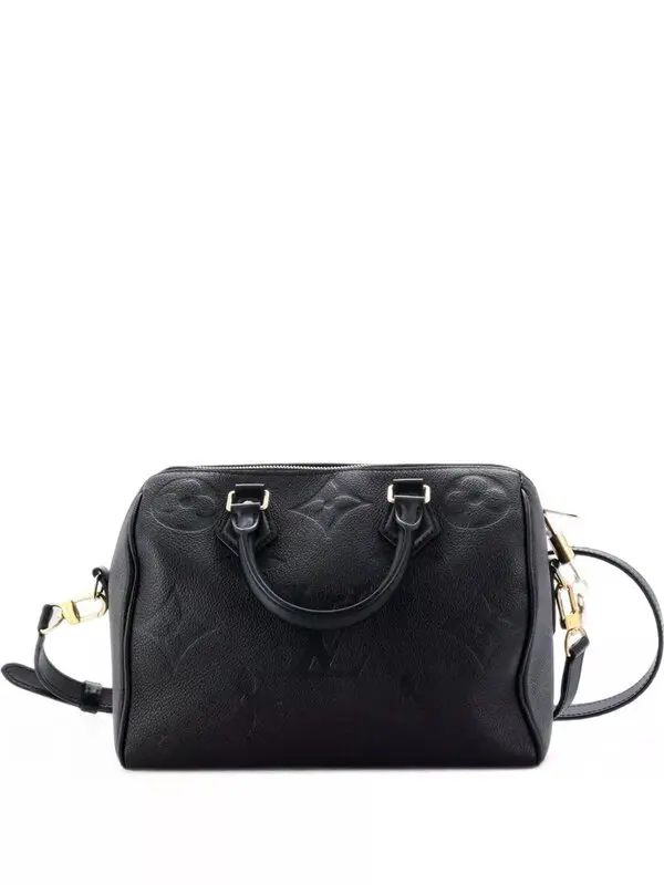 LOUIS VUITTON Speedy Bandouliere Bag Monogram Empreinte Giant 25 Satchel - Black