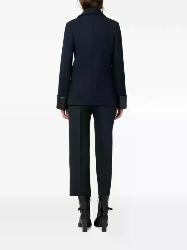 TOD'S Peacoat In Wool With Inserts In Leather