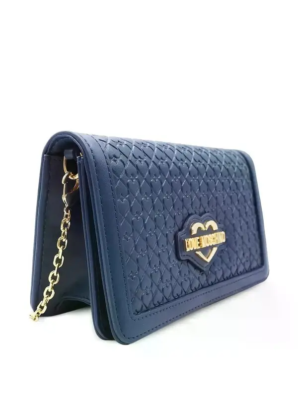 Moschino Heart-embossed Logo-plaque Bag - Blue