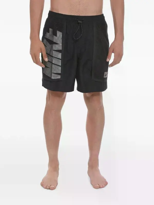 Nike Logo-print Swim Shorts - Black