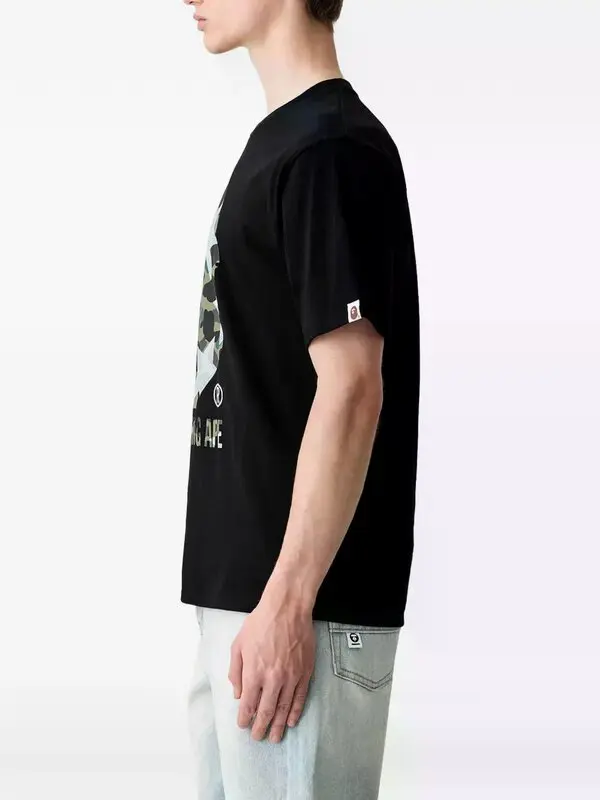 A BATHING APE Sta Over Print 1st Camo Camouflage-print T-shirt - Black