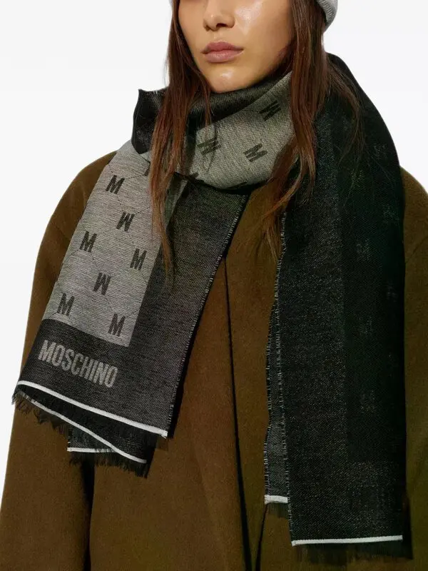 Moschino Monogram-pattern Logo-print Scarf