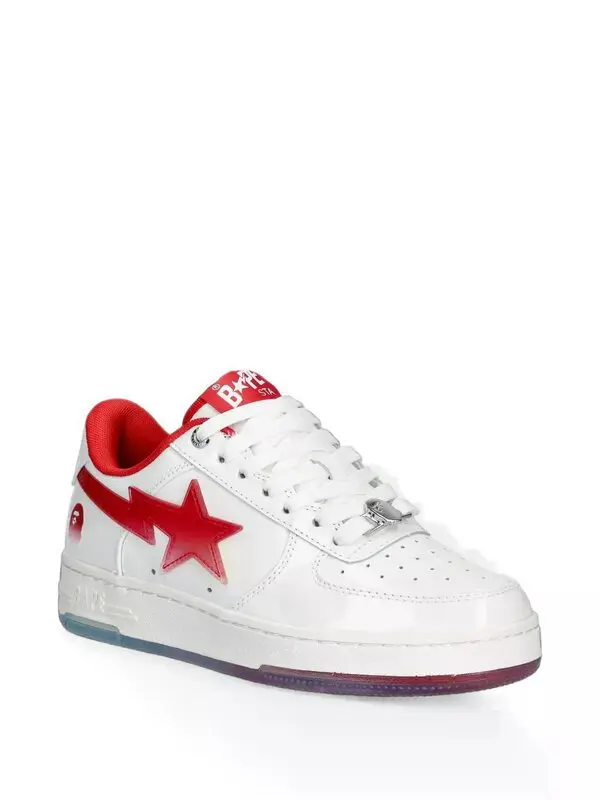 A BATHING APE Sta Patent Leather Sneakers - White